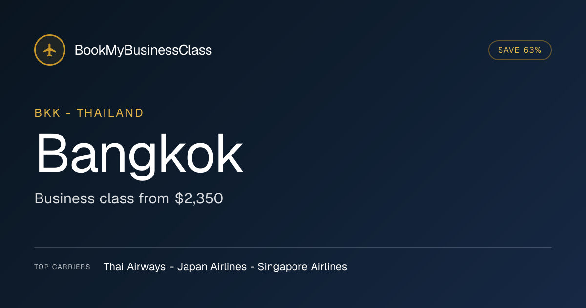 Bangkok Business Class Flights