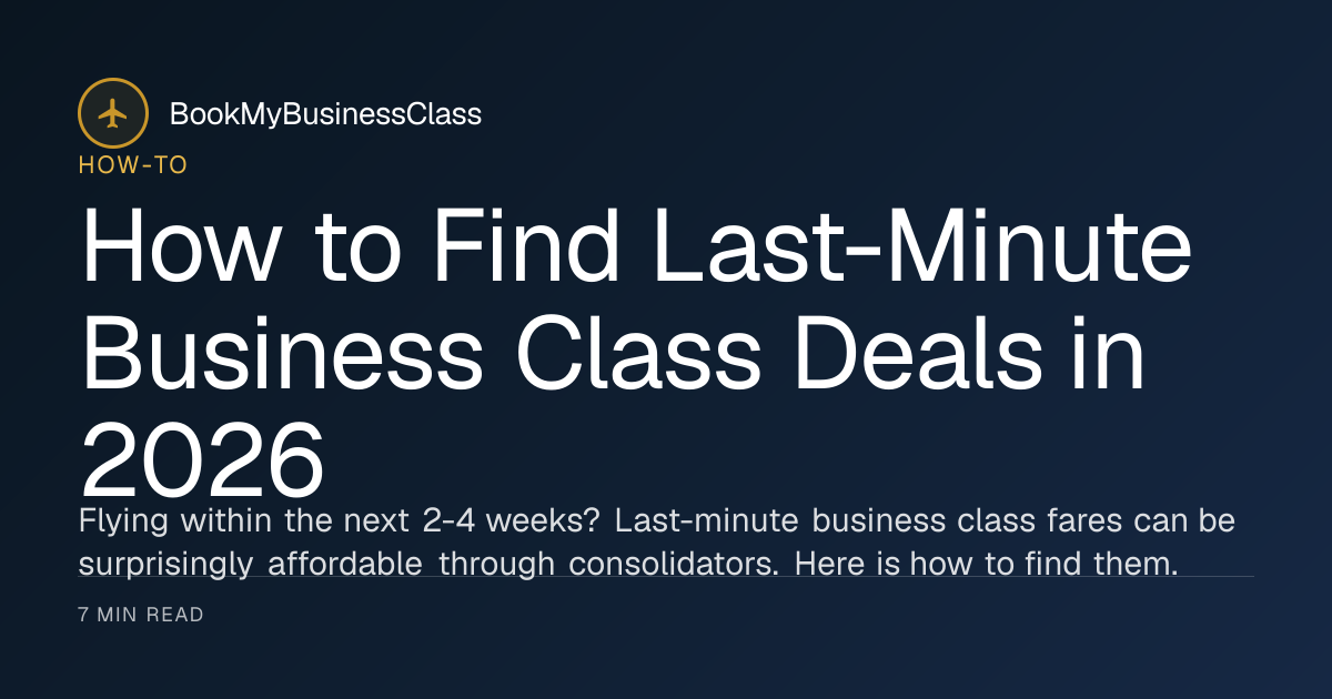How to Find Last-Minute Business Class