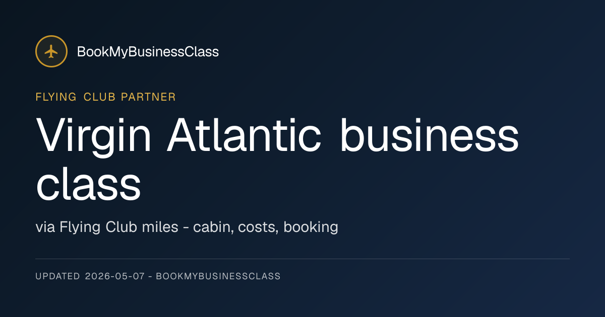 Flying Club on Virgin Atlantic — partner awards guide